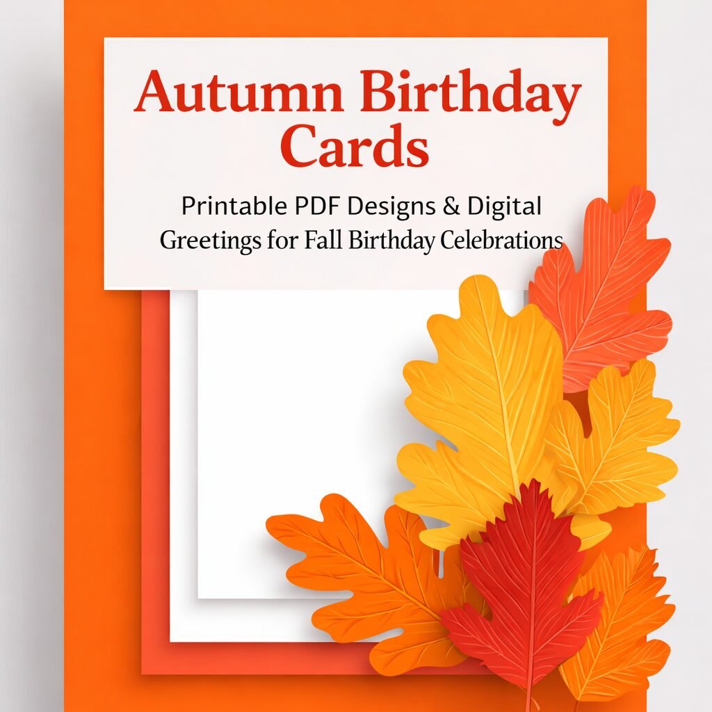 Printable Birthday Cards — Autumn-Inspired PDF Greetings