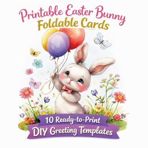 10 Foldable Easter Bunny Printable Cards — DIY Holiday Fun